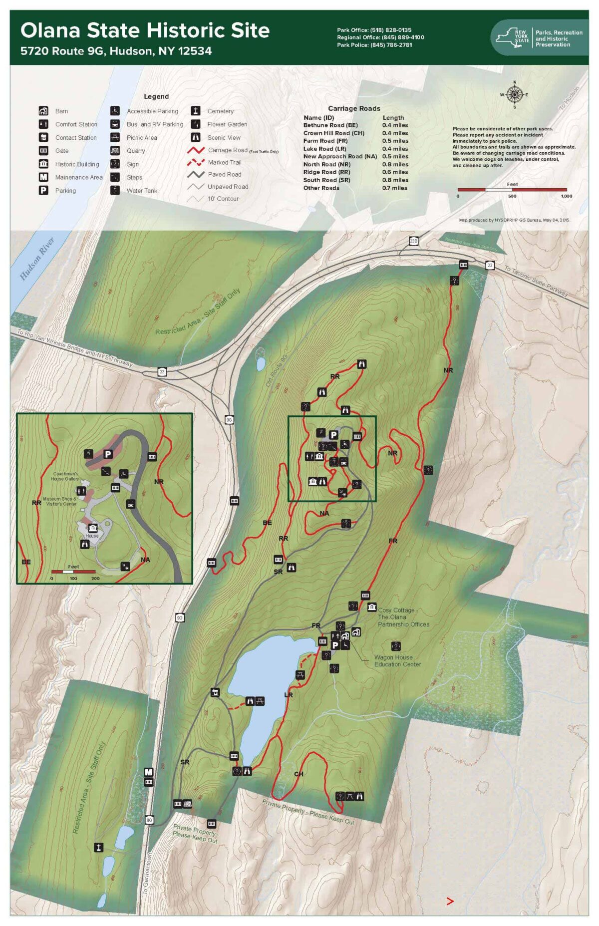 Park Map - Olana NY State Historic Site | Hudson River School Painter ...